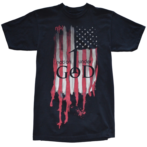 1 Nation Under God American Flag Christian T Shirt